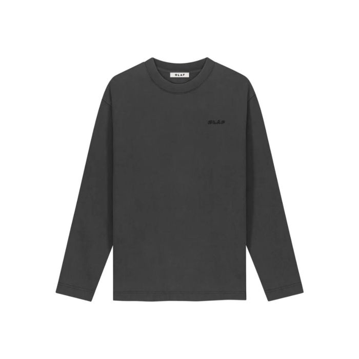 Olaf Hussein Washed studio Long Sleeve Grijs donker - Llaud