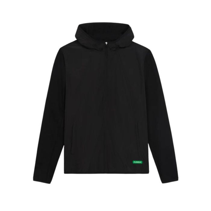 Flaneur Badge technical zip-up Zwart - Llaud